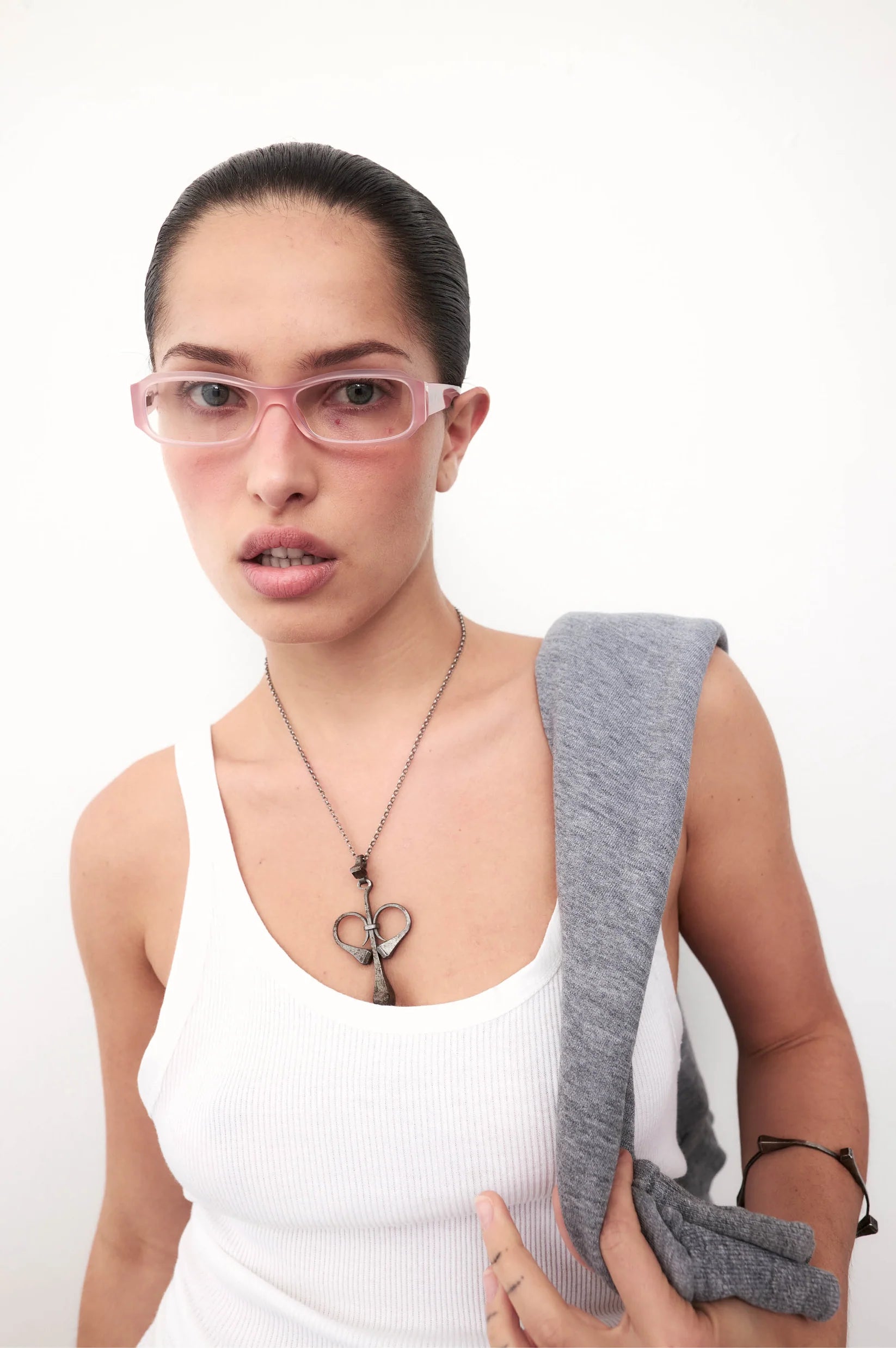 Lexxola | Alba Optical | Baby Pink & Clear Lens Glasses | Shade Files