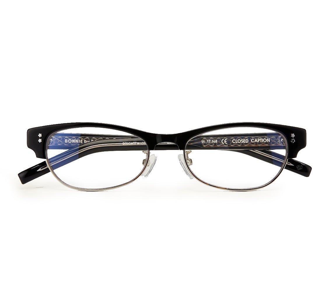 Bonnie Clyde | Closed Caption Optical | Black & Blue-Light Lens Glasses ...