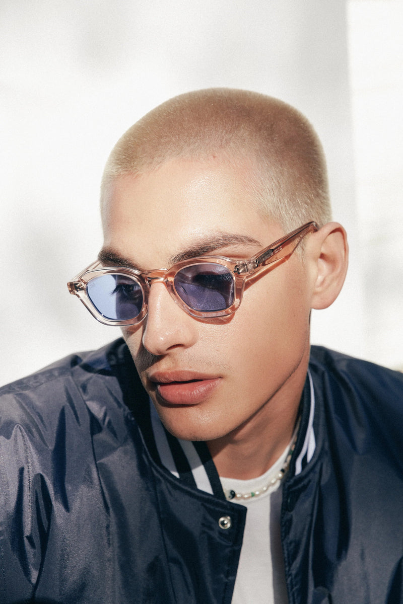 Akila | Logos | Champagne Acetate & Azure Lens Sunglasses | Shade Files