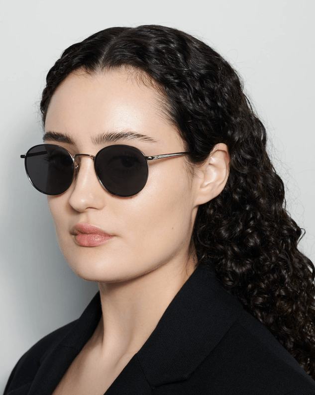 Chimi | Round | Silver Metal & Grey Lens Sunglasses | Shade Files