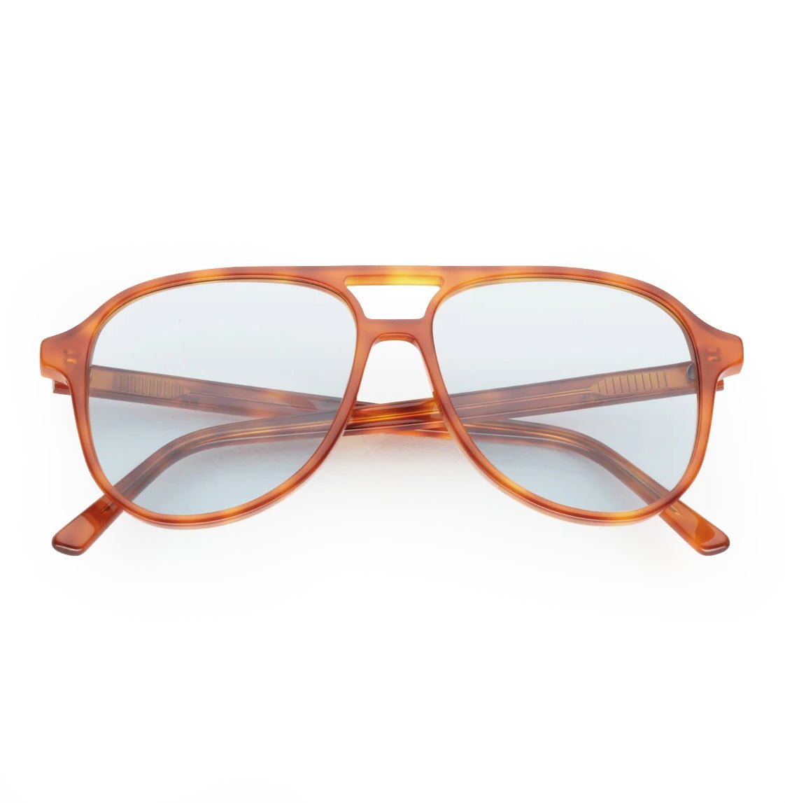 Lu Goldie | Scout | Maple & Light Blue Lens Sunglasses | Shade Files