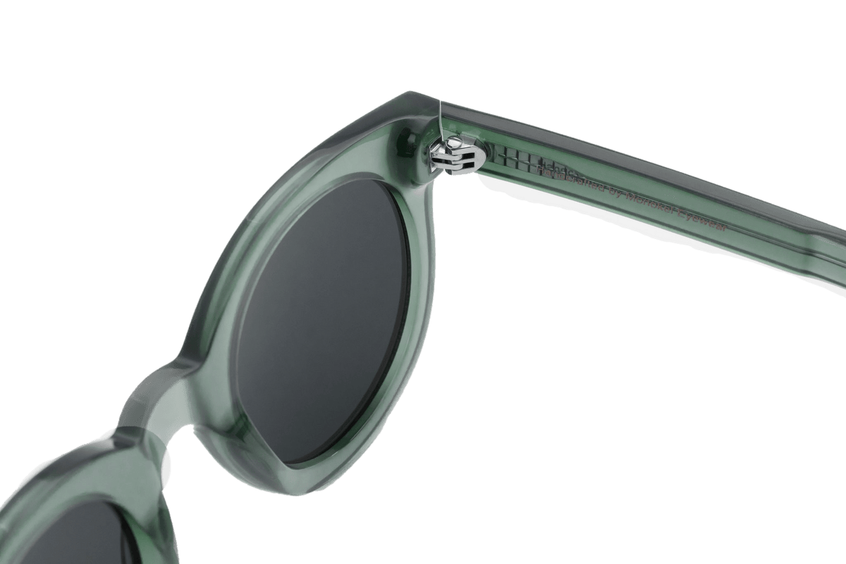 Monokel Eyewear | Shiro | Mint Green & Grey Lens Sunglasses | Shade Files
